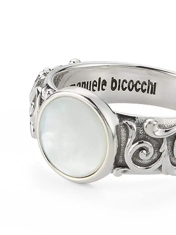 Emanuele Bicocchi Arabesque Engraved Ring - Silver