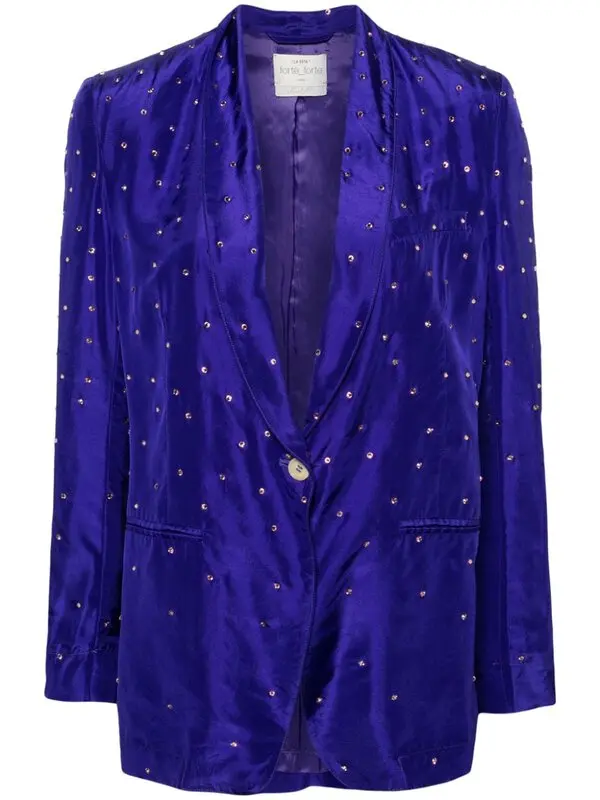 FORTE_FORTE Crystal-embellished Blazer - Purple