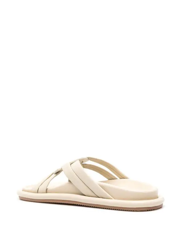 Moncler Bell Interwoven Straps Slides - Neutrals