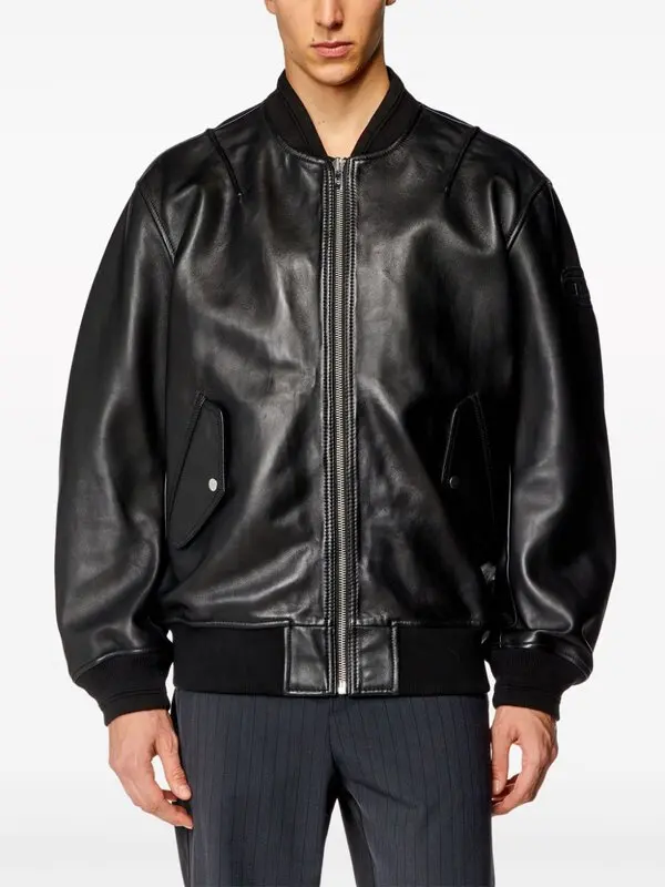 Diesel L-Pritts-New Leather Jacket In Black - 31% Off | Editorialist