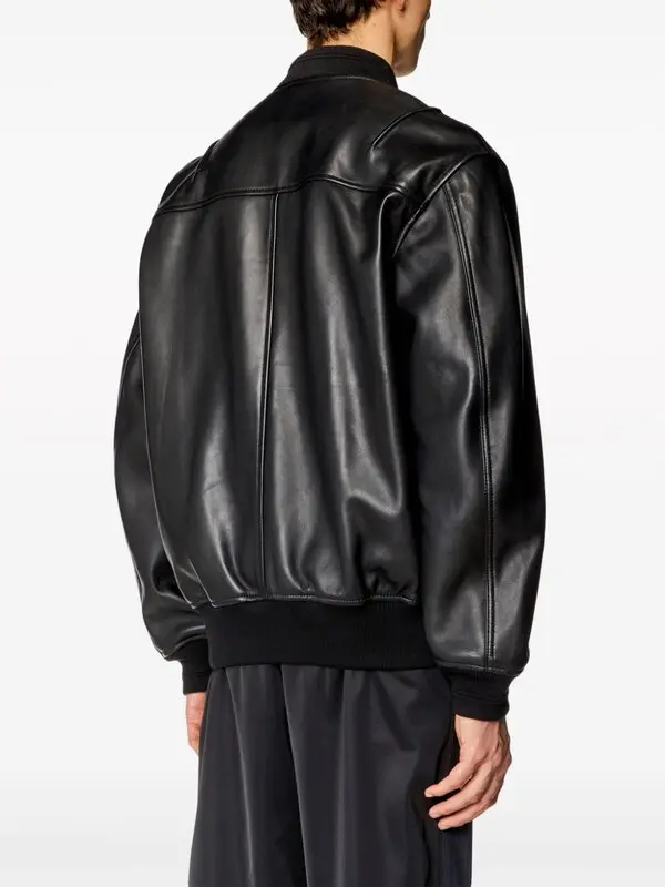 Diesel L-Pritts-New Leather Jacket In Black - 31% Off | Editorialist