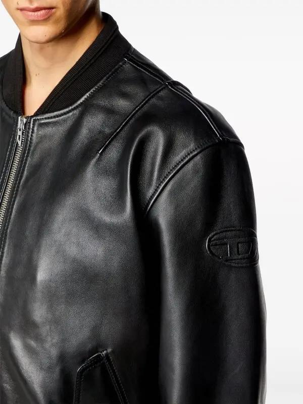 Diesel L-Pritts-New Leather Jacket In Black - 31% Off | Editorialist