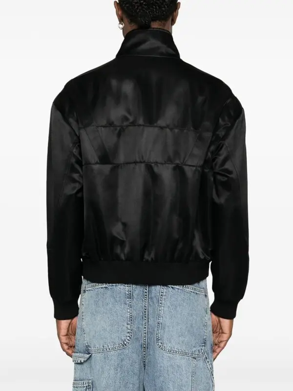 Saint Laurent Logo-embroidered Satin Bomber Jacket - Black