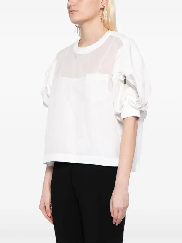 Sacai Puff-sleeved Panelled Blouse