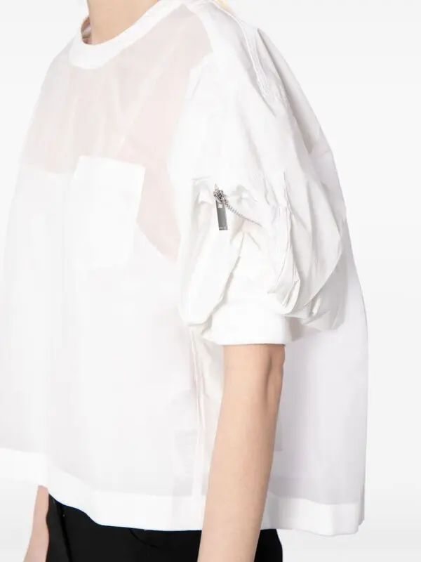 Sacai Puff-sleeved Panelled Blouse