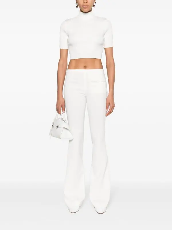 COURREGES Mock-neck Ribbed Top