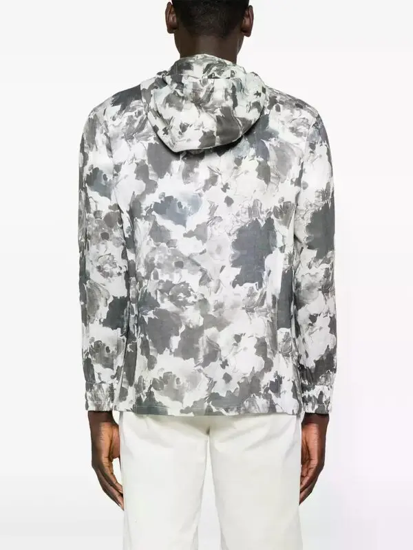 Kiton Abstract-print Linen Jacket