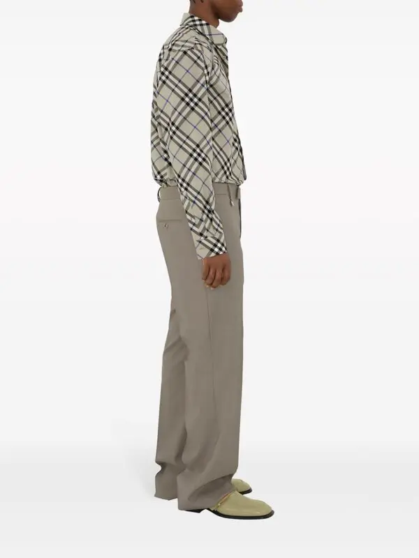 Burberry Checked Cotton Shirt - Neutrals