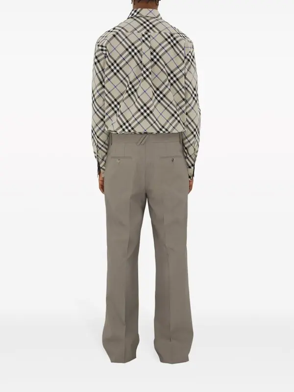 Burberry Checked Cotton Shirt - Neutrals