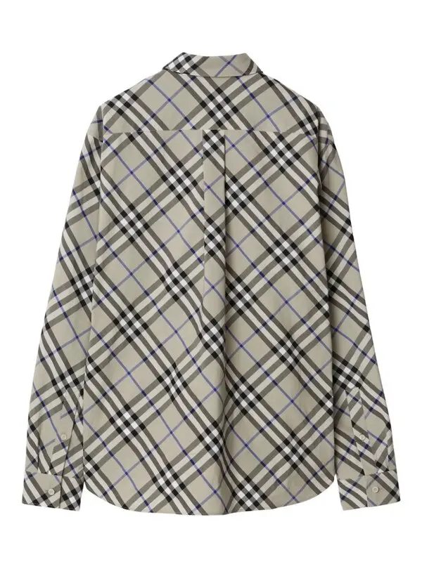 Burberry Checked Cotton Shirt - Neutrals