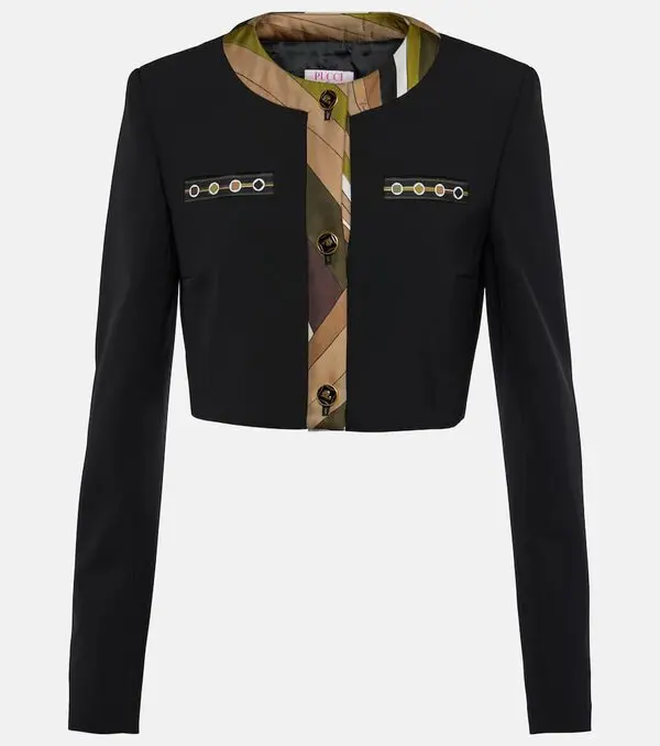Emilio Pucci Vivara Cropped Wool-blend Jacket