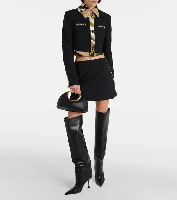 Emilio Pucci Vivara Cropped Wool-blend Jacket