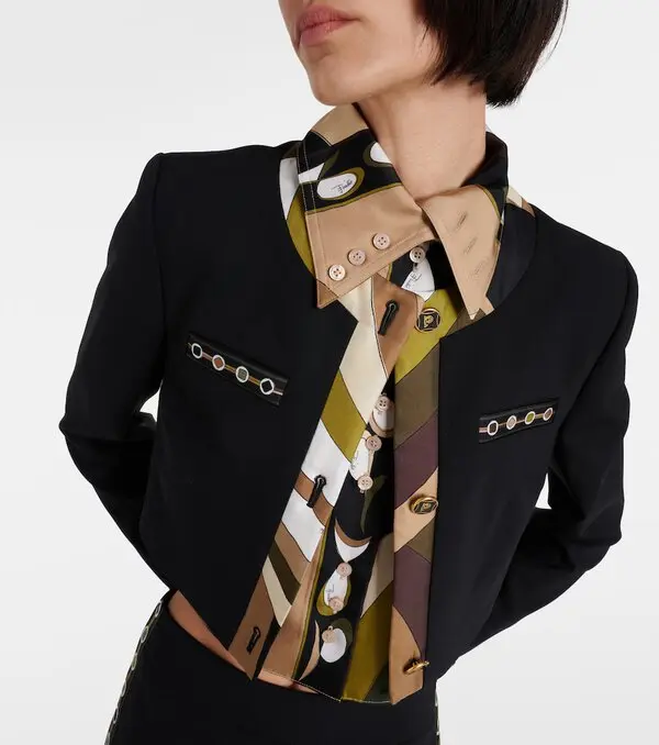 Emilio Pucci Vivara Cropped Wool-blend Jacket