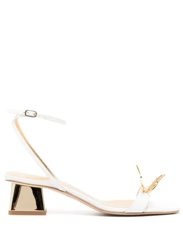 SOPHIA WEBSTER Mariposa 50mm Leather Sandals - White