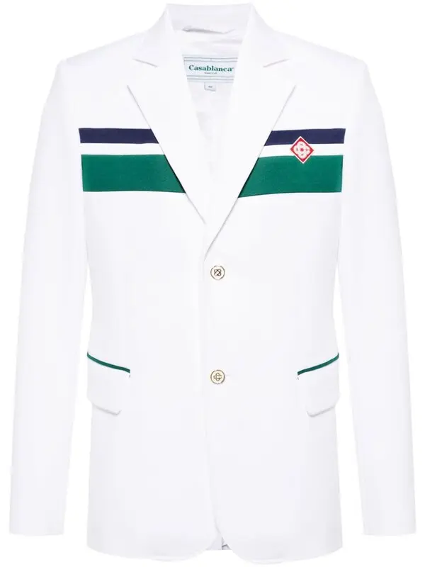 Casablanca Striped Blazer - White