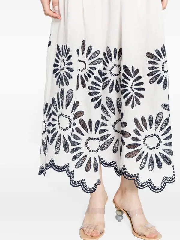 Ulla Johnson Annisa Broderie-anglaise Midi Skirt - White