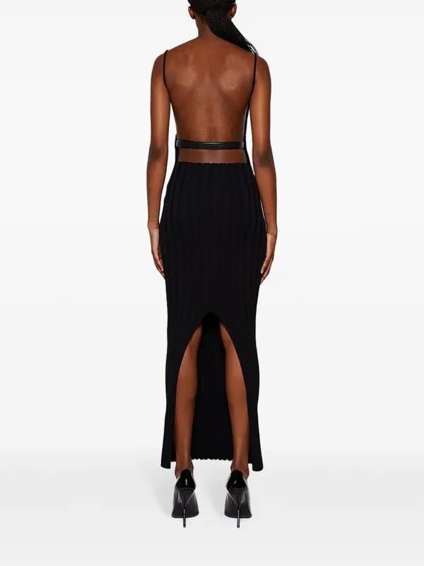 Alexander Wang Belted Ribbed-knit Dress