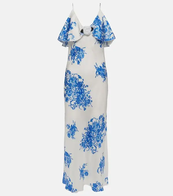 RODARTE Floral Silk Slip Dress - Multicoloured