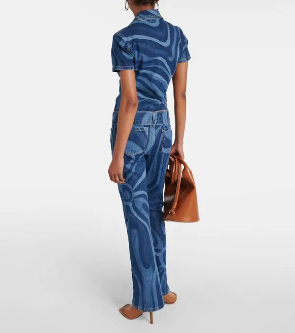 Emilio Pucci Marmo Denim Jumpsuit - Blue