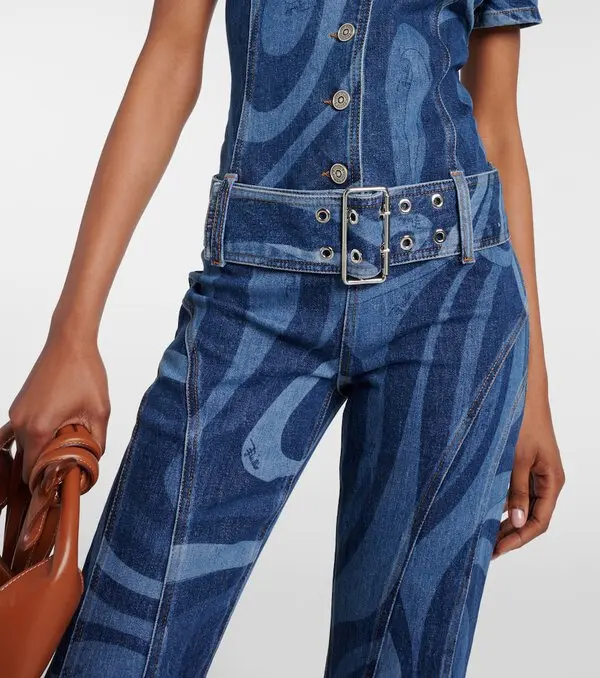 Emilio Pucci Marmo Denim Jumpsuit - Blue