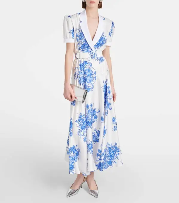 RODARTE Floral Silk Midi Dress