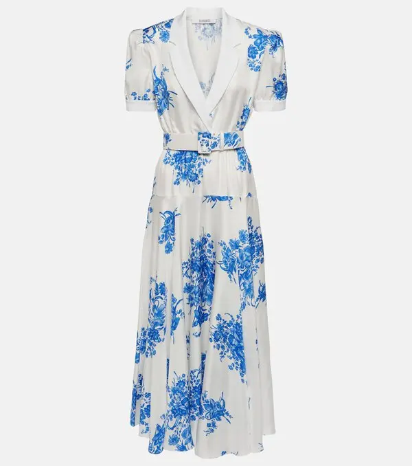 RODARTE Floral Silk Midi Dress - Multicoloured