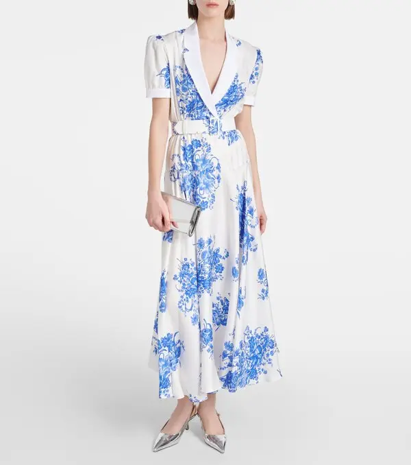 RODARTE Floral Silk Midi Dress
