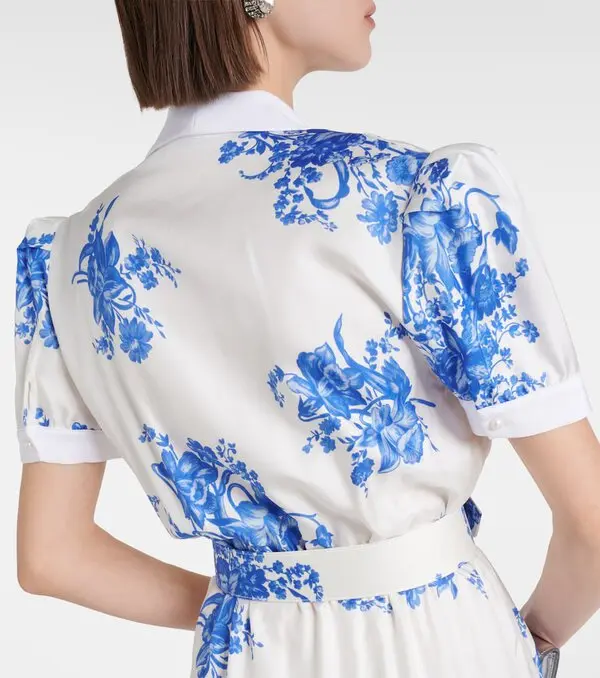 RODARTE Floral Silk Midi Dress