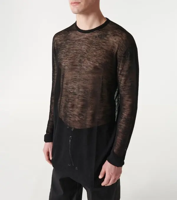 Rick Owens Wool Sweatshirt - Black