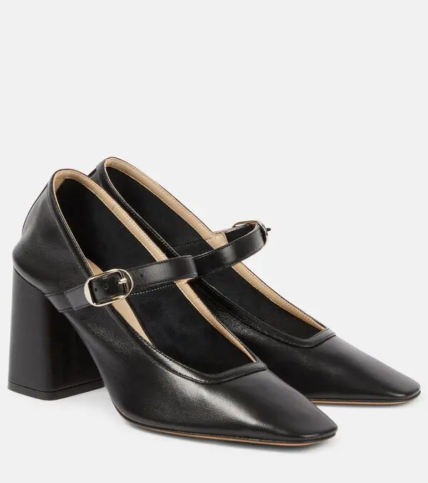 Le Monde Beryl Leather Mary Jane Pumps - Black