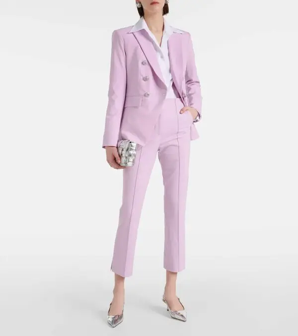 Veronica Beard Kean Cropped Slim Pants - Purple