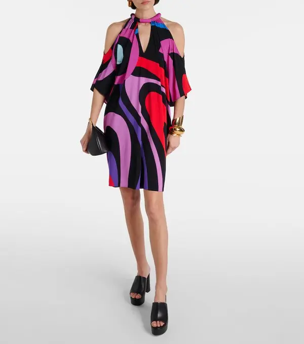 Emilio Pucci Marmo Draped Jersey Kaftan - Multicoloured