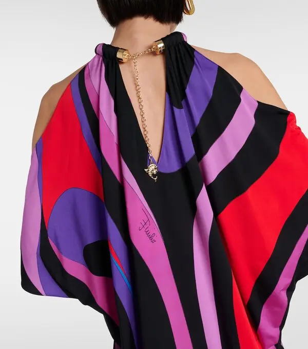 Emilio Pucci Marmo Draped Jersey Kaftan - Multicoloured
