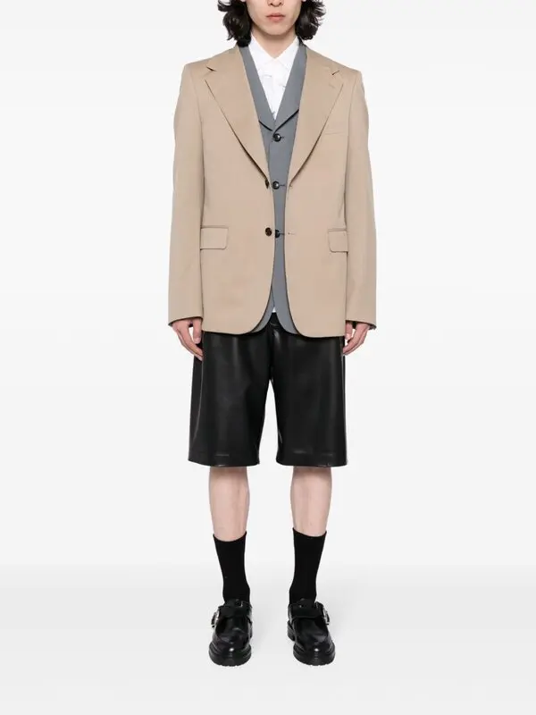 Comme Des Garçons Single-breasted Layered Blazer - Neutrals