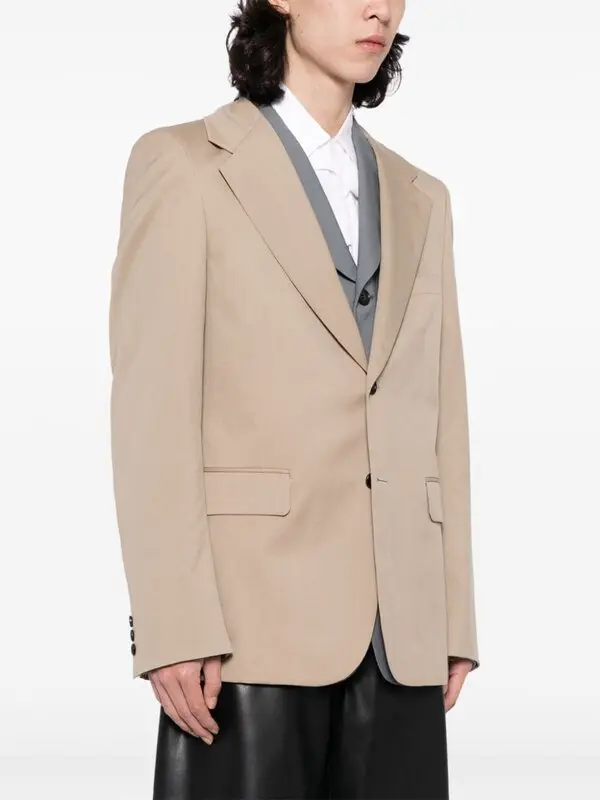 Comme Des Garçons Single-breasted Layered Blazer - Neutrals