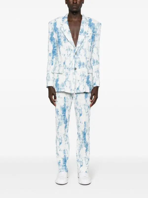 FENG CHEN WANG Seersucker Single-breasted Blazer