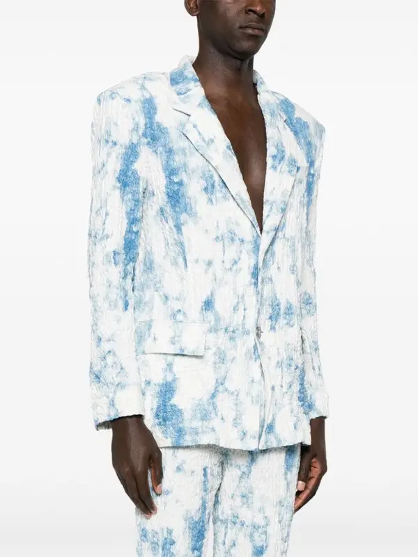 FENG CHEN WANG Seersucker Single-breasted Blazer