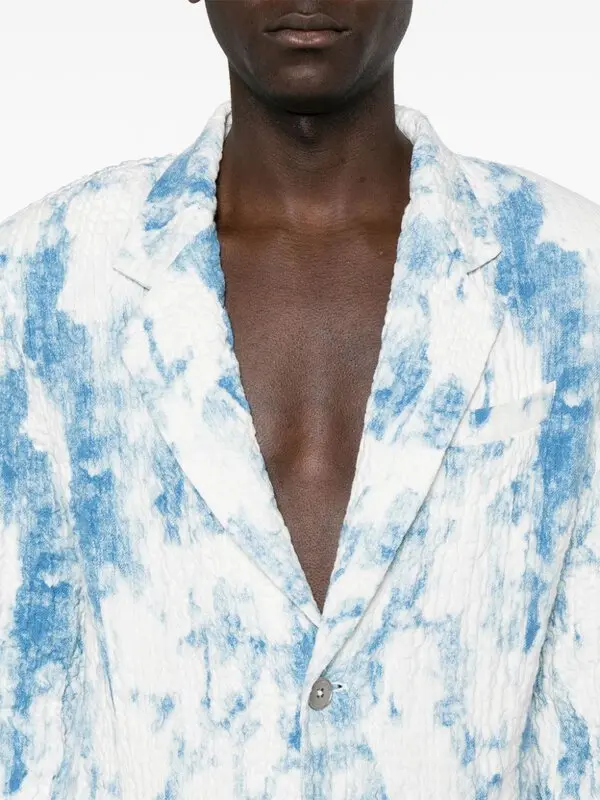 FENG CHEN WANG Seersucker Single-breasted Blazer