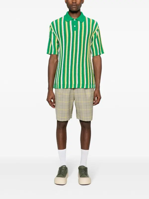 Marni Striped Crochet Polo Shirt