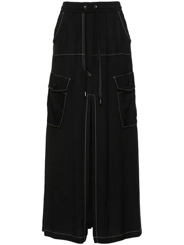 Pinko Contrast-stitching Midi Skirt
