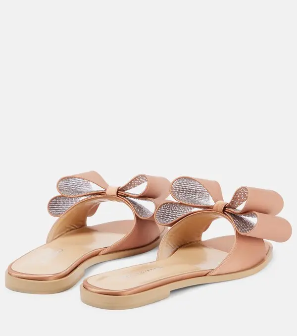 Mach & Mach Le Cadeau Double Bow Satin Slides