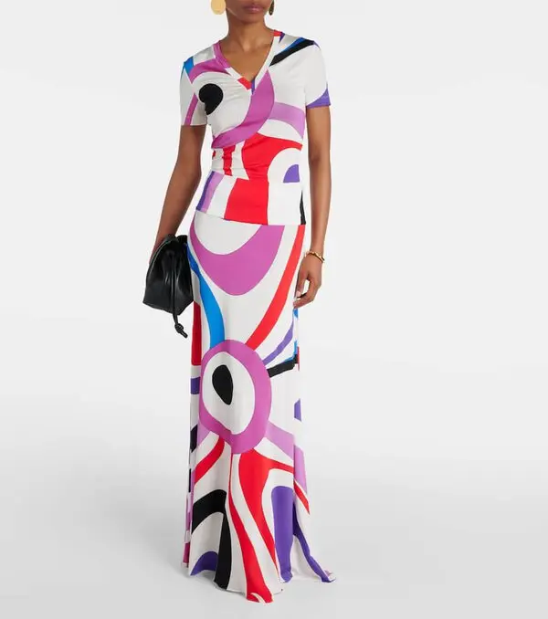 Emilio Pucci Marmo Jersey Maxi Skirt