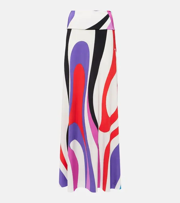 Emilio Pucci Marmo Jersey Maxi Skirt - Multicoloured