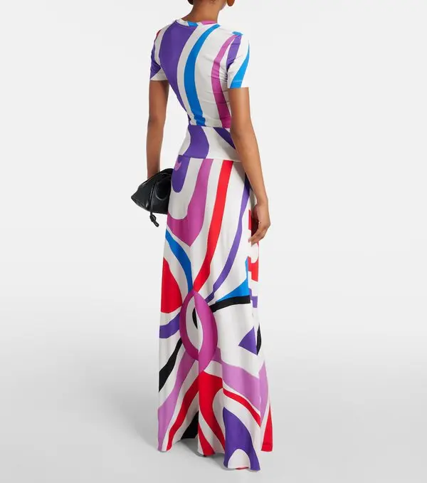 Emilio Pucci Marmo Jersey Maxi Skirt - Multicoloured