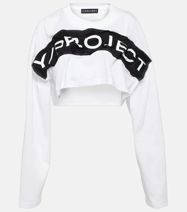 Y/project Logo Cotton Crop Top