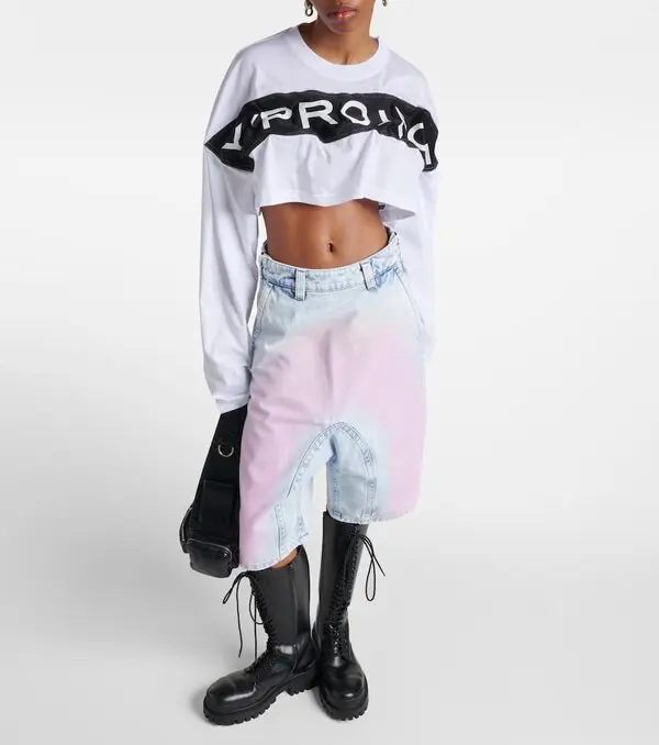 Y/project Logo Cotton Crop Top