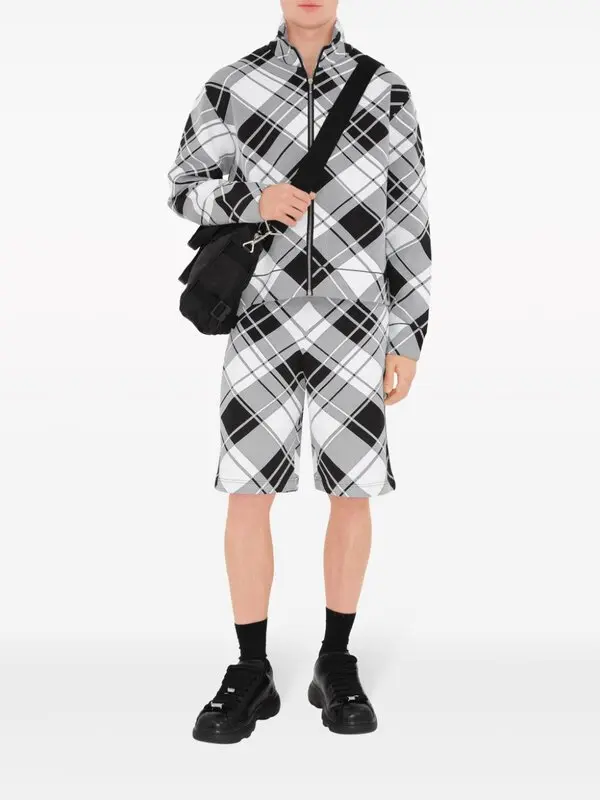 Burberry Check-print Shorts - Grey