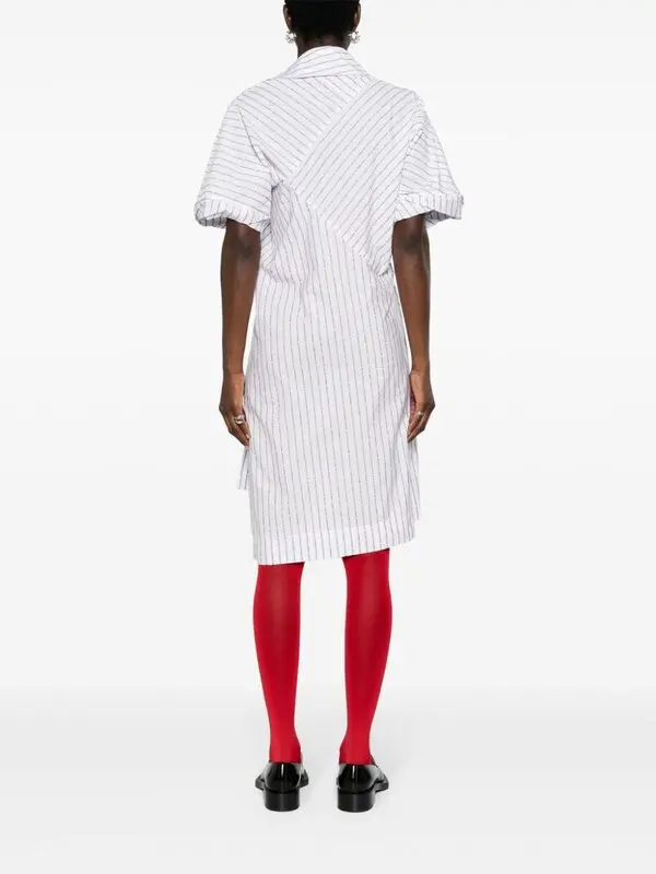 VIVIENNE WESTWOOD Logo-striped Asymmetric Dress
