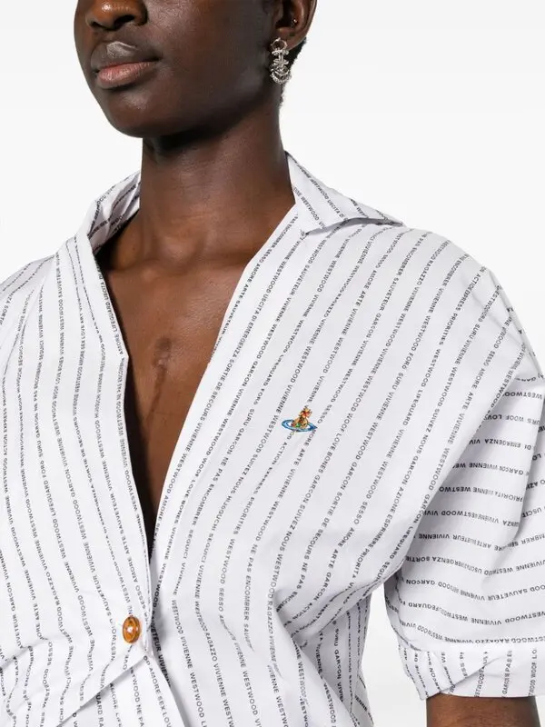 VIVIENNE WESTWOOD Logo-striped Asymmetric Dress