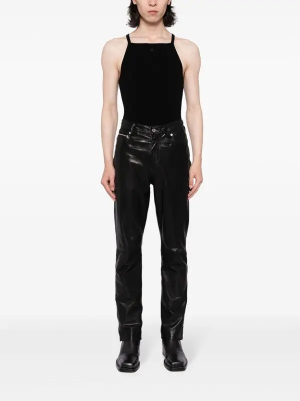 COURREGES Ribbed-knit Tank Top - Black